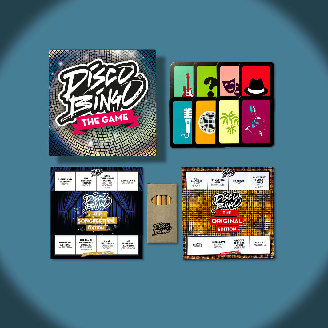 Disco Bingo The Game - Partyspel - Muziekbingo - Popquiz - Pubquiz
